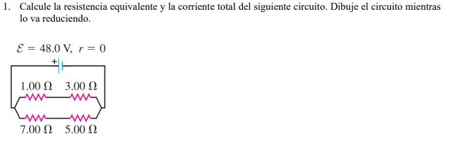 Solved 1. Calcule la resistencia equivalente y la corriente | Chegg.com