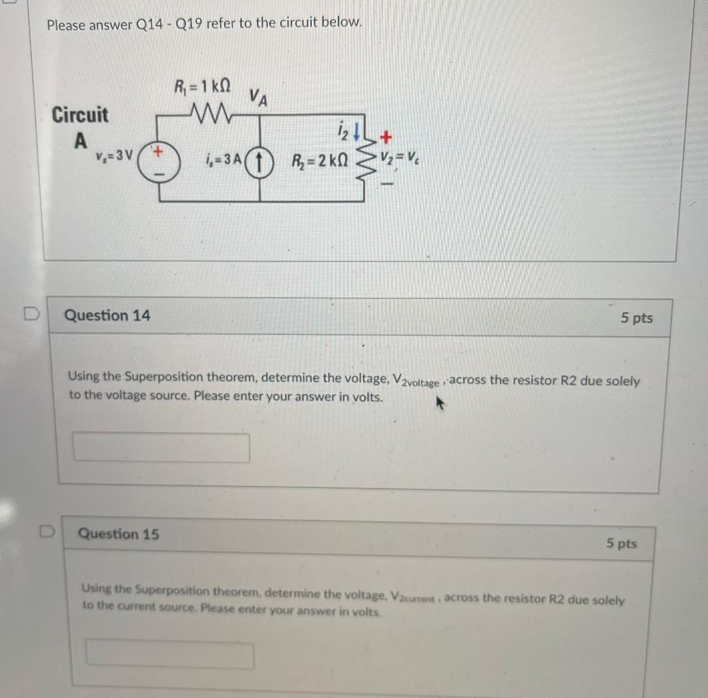 Solved Please answer Q14-Q19 refer to the circuit below. | Chegg.com