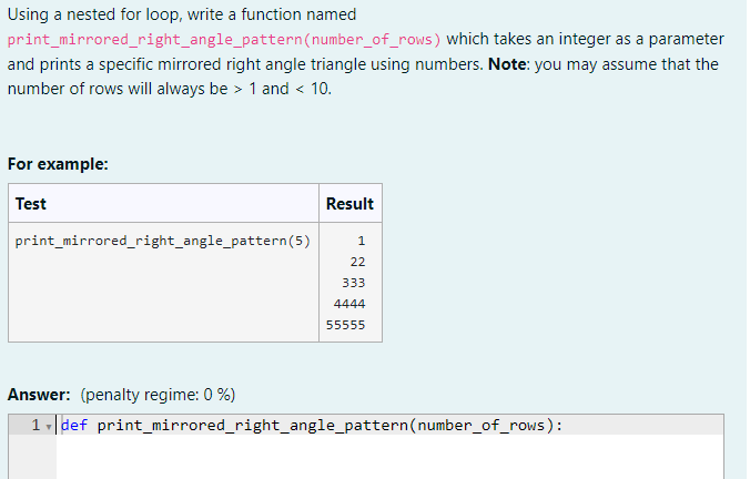 Solved Using a nested for loop, write a function named | Chegg.com
