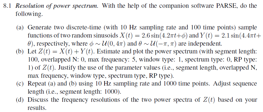 8.1 Resolution of power spectrum. With the help of | Chegg.com