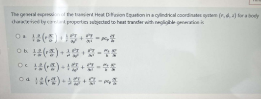 Solved The general expression of the transient Heat | Chegg.com
