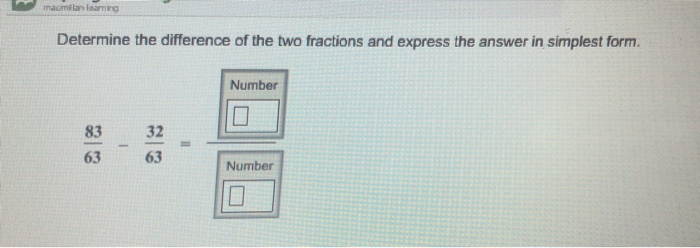 Solved Determine the difference of the two fractions and | Chegg.com
