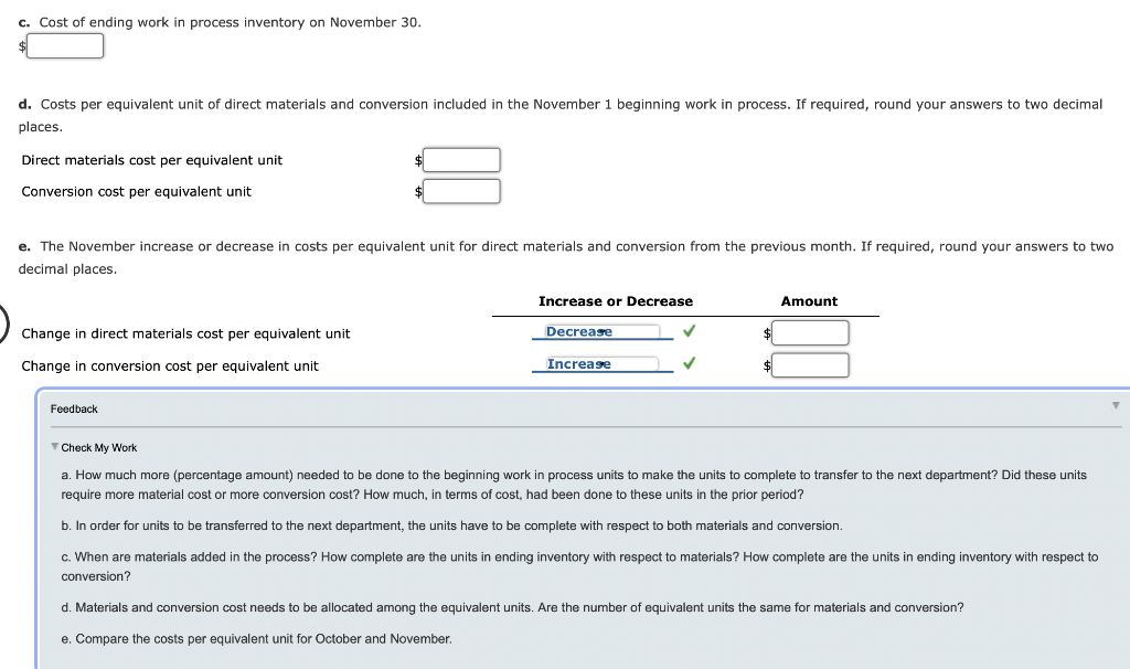 Solved Costs per Equivalent Unit and Production Costs The | Chegg.com