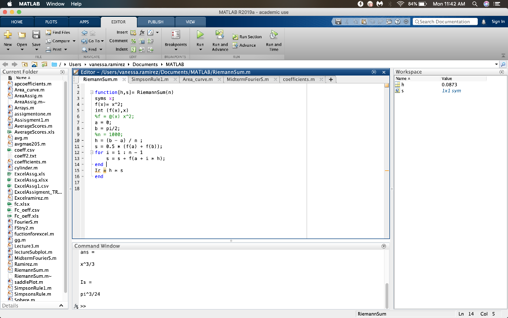 Using the program Matlab, I was asked to find the | Chegg.com