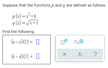 Solved Suppose that the functions p and q are defined as | Chegg.com