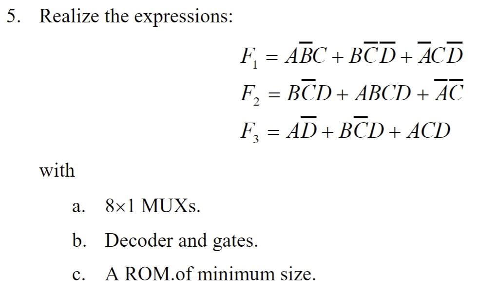 Solved 5. Realize the expressions: | Chegg.com