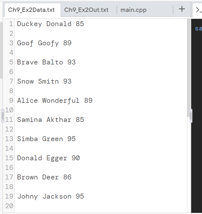 Solved Write a program that reads students’ names followed | Chegg.com