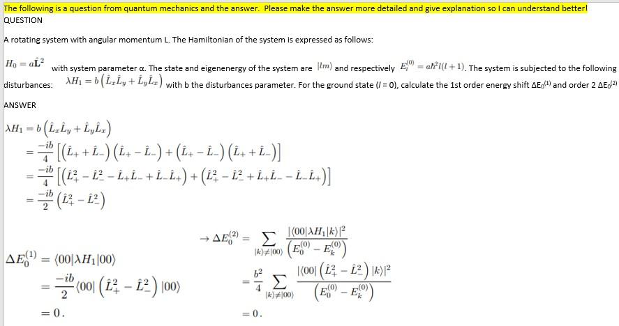 Solved The following is a question from quantum mechanics | Chegg.com