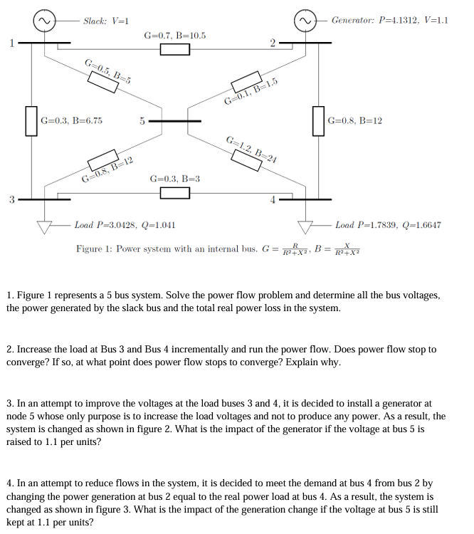 Solved Figure 1: Power system with an internal bus. | Chegg.com