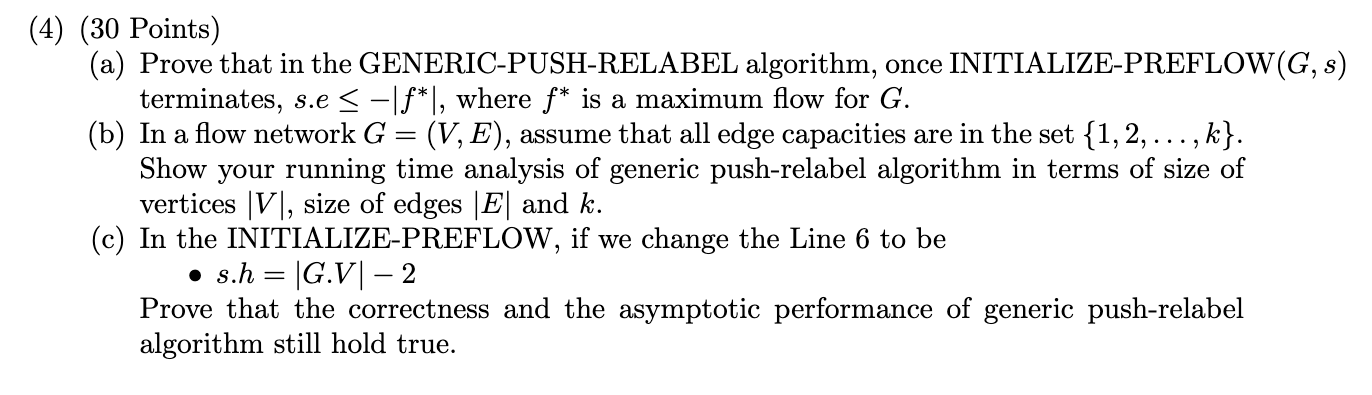 (4) (30 Points) (a) Prove that in the | Chegg.com