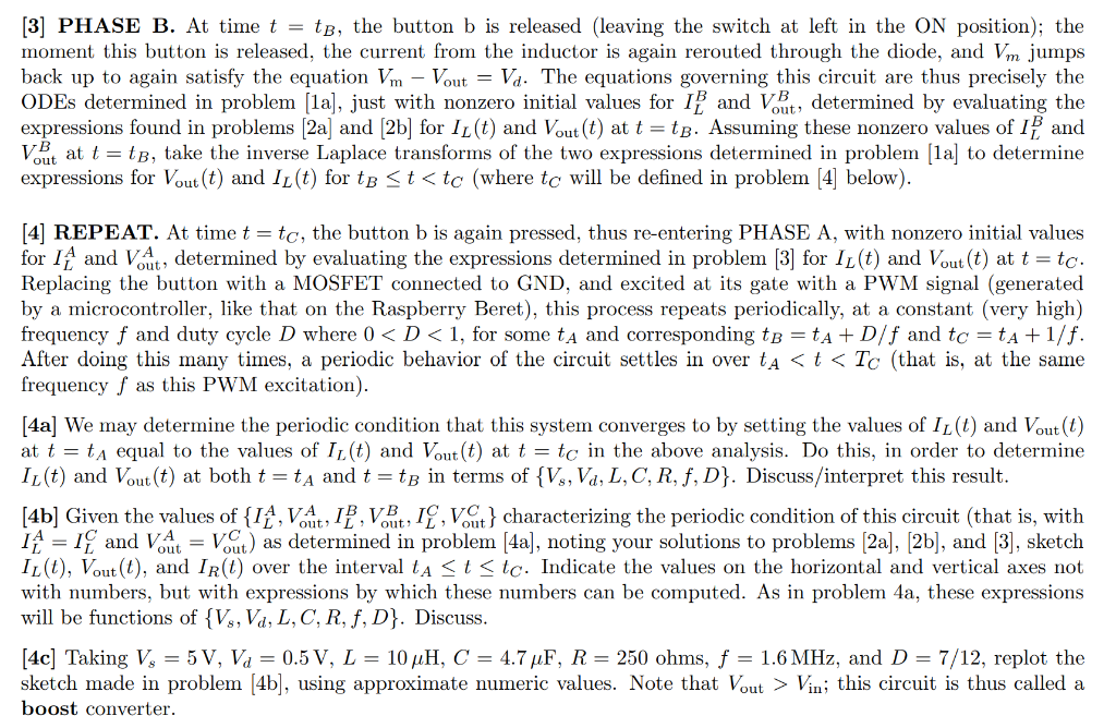[3] PHASE B. At time t=tB, the button b is released | Chegg.com