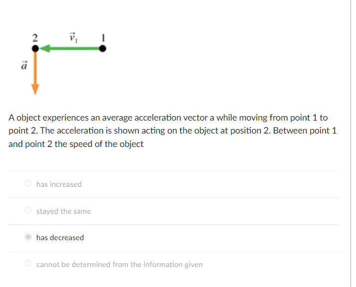 Solved Incorrect Question 1 0 / 1 pts If an object moves | Chegg.com