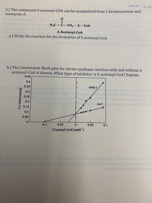 Solved 3.) The compound S-acetonyl-COA can be synthesized | Chegg.com