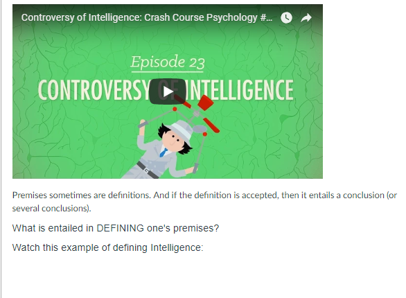 Controversy of Intelligence: Crash Course Psychology | Chegg.com