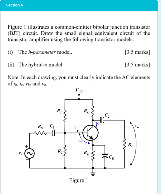 Solved Section A Figure 1 illustrates a common-emitter | Chegg.com