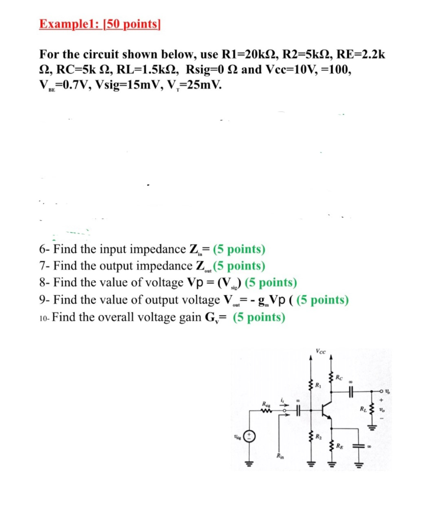 Solved Example1: (50 points) For the circuit shown below, | Chegg.com