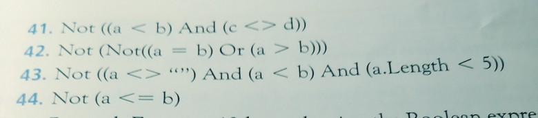 Solved 38. Not (a >= b); (a