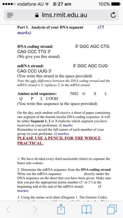 Solved Analysis of your DNA segment DNA coding strand: 5' | Chegg.com