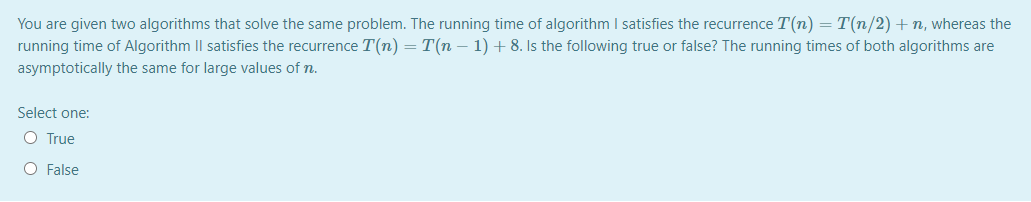 Solved What is the runtime complexity of the algorithm | Chegg.com