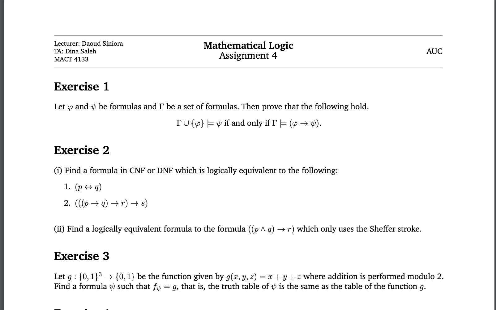 Solved Let φ and ψ be formulas and Γ be a set of formulas. | Chegg.com