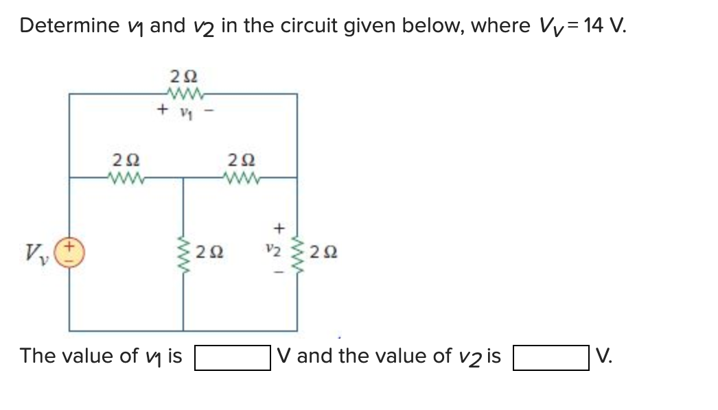 Solved Determine v1 and v2 in the circuit given below, where | Chegg.com