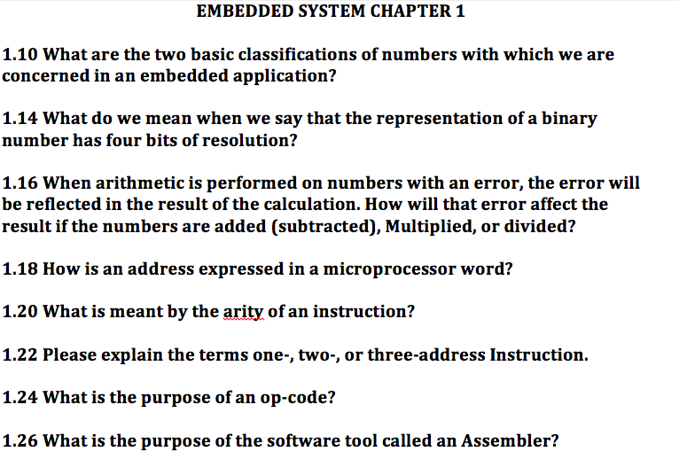 Solved EMBEDDED SYSTEM CHAPTER 1 1.10 What are the two basic | Chegg.com