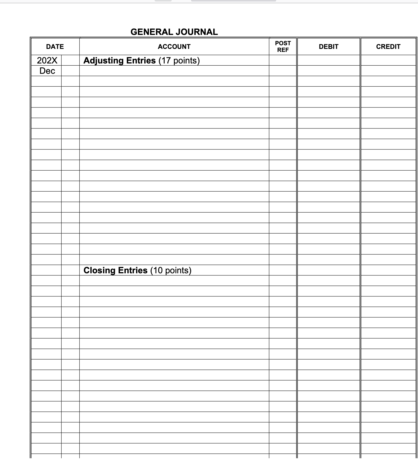 Working Papers General Journal for Reauirements 1. | Chegg.com