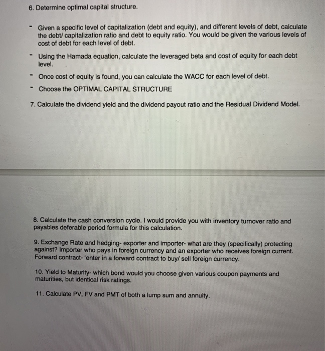 6. Determine optimal capital structure. Given a | Chegg.com