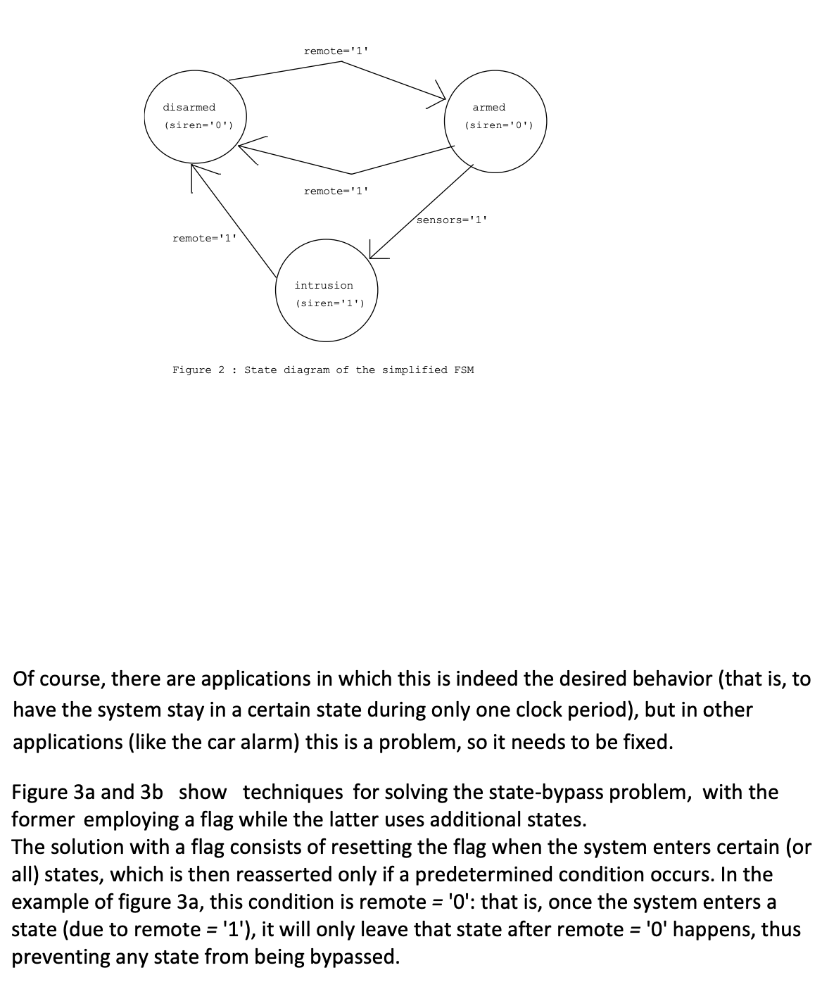 Solved 1- FSM Design We want to design a car alarm system | Chegg.com