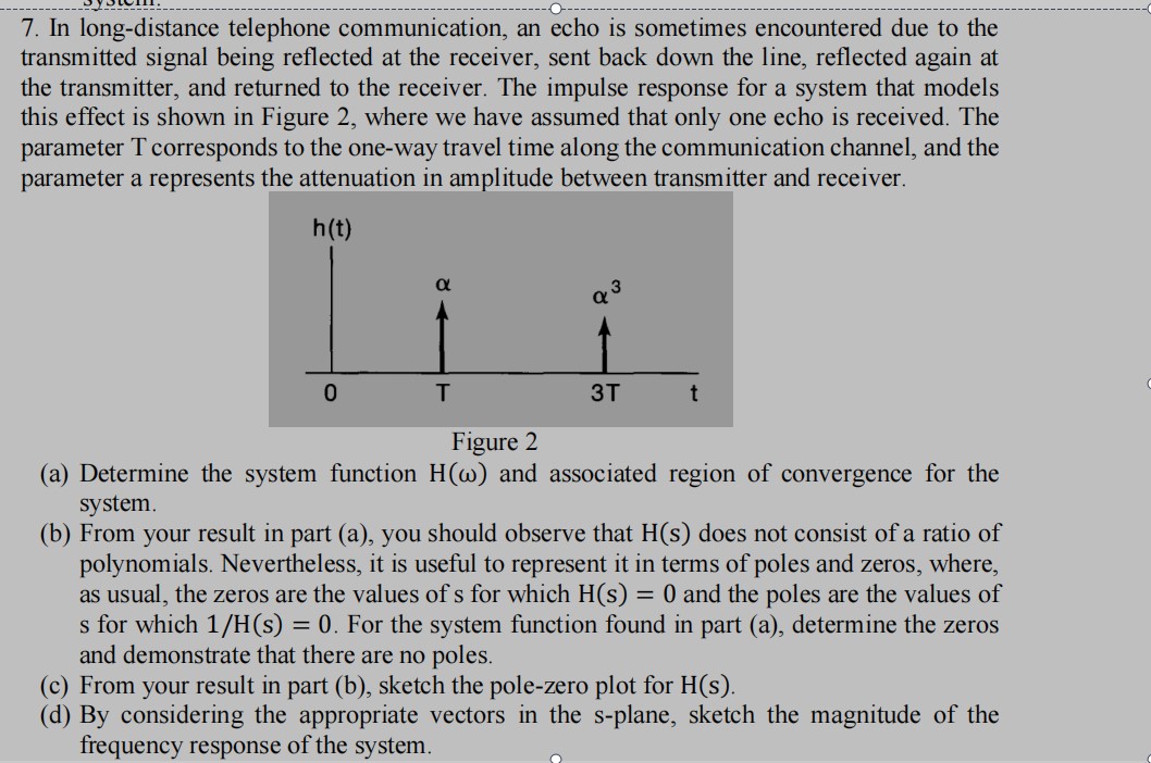 Solved In Long Distance Telephone Communication An Echo Is
