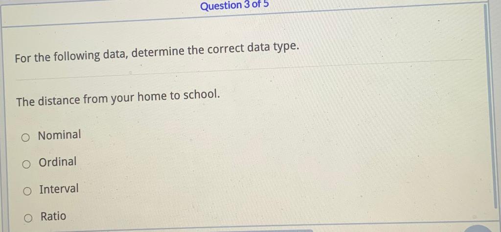 Solved Question 3 of 5 For the following data, determine the | Chegg.com