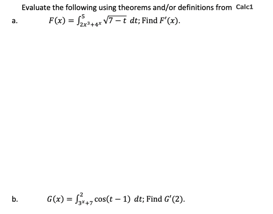 Solved Evaluate the following using theorems and/or | Chegg.com