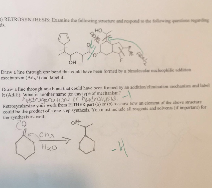 ) RETROSYNTHESIS: Examine the following structure and | Chegg.com