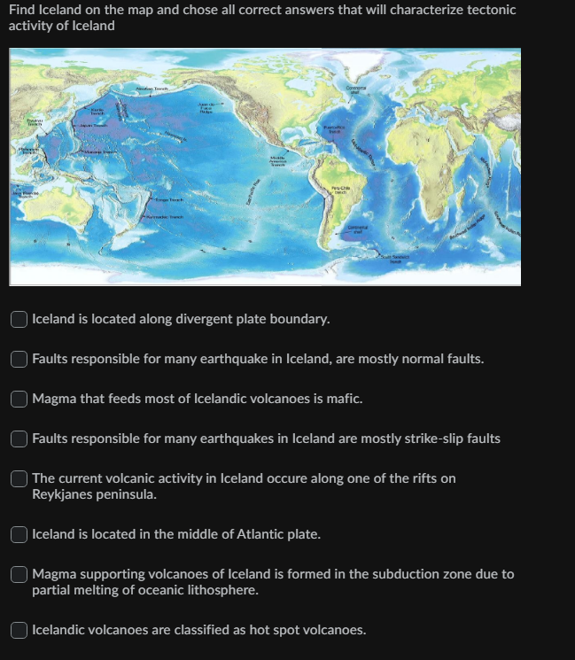 Solved Find Iceland on the map and chose all correct answers | Chegg.com