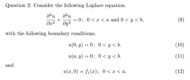 Solved Consider the following Laplace equation. ∂2u ∂x2 + | Chegg.com