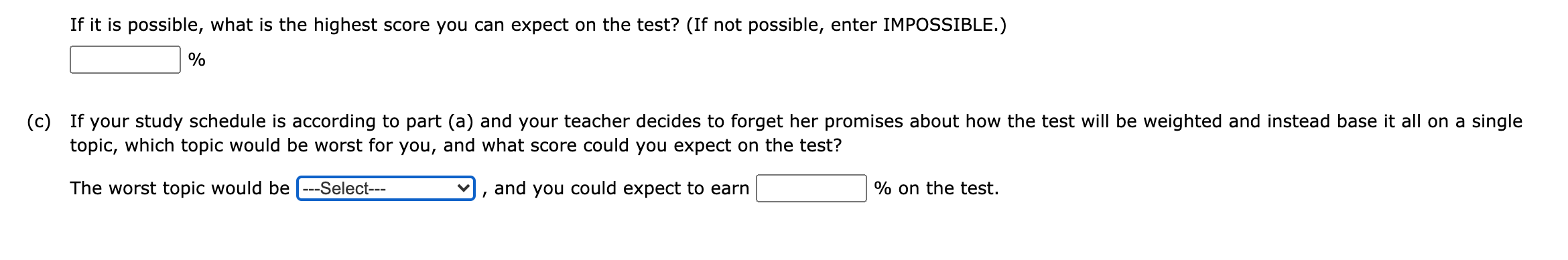 Solved Study techniques Your mathematics test is tomorrow | Chegg.com