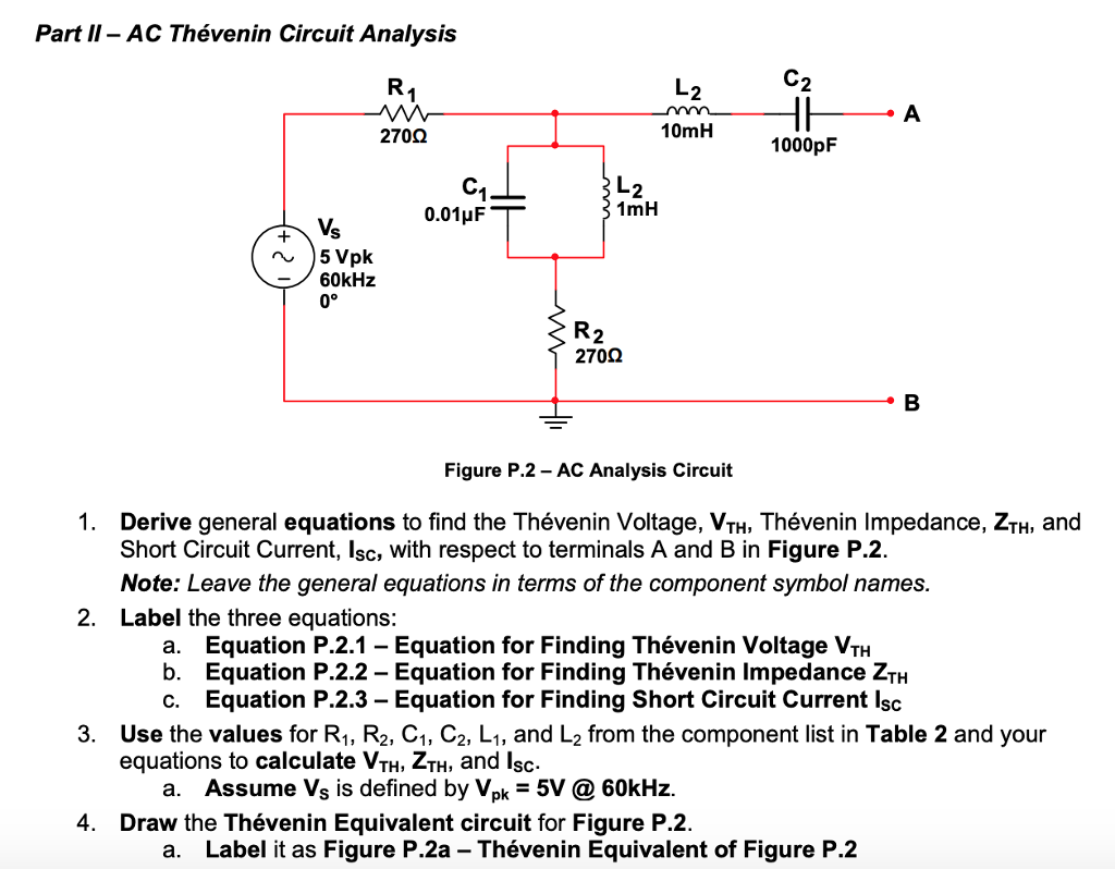 Solved Part II - AC Thévenin Circuit Analysis 270Ω 10mH | Chegg.com