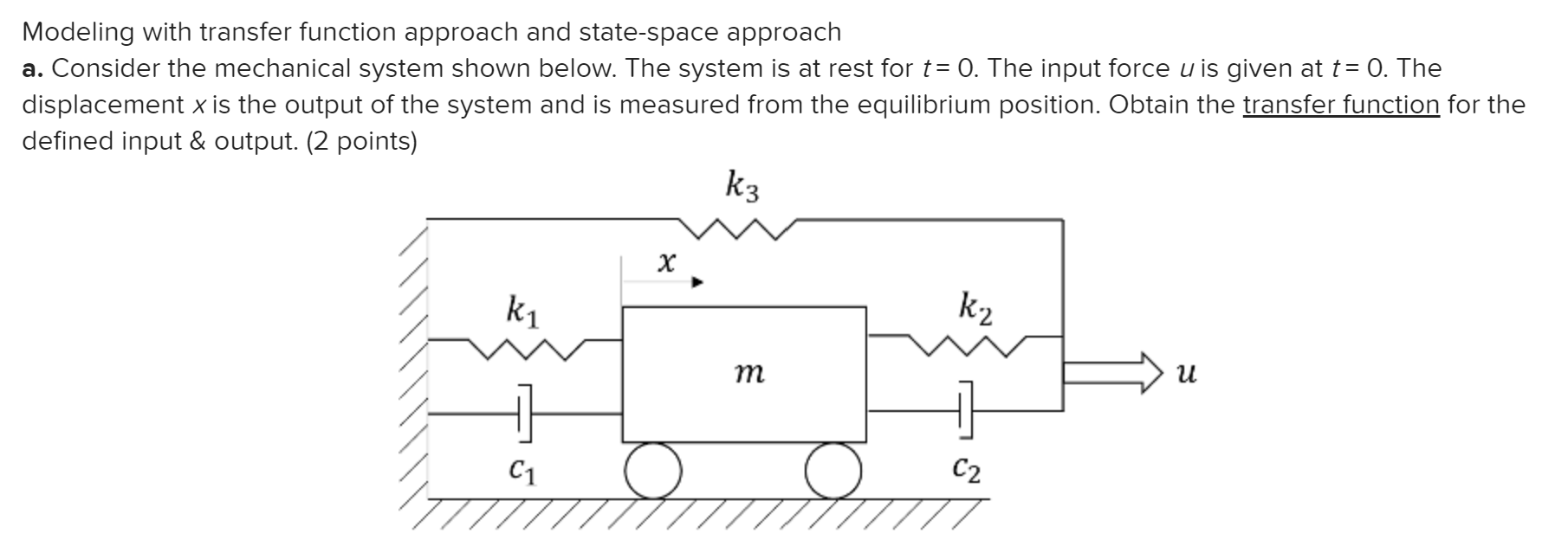 Solved Modeling with transfer function approach and | Chegg.com