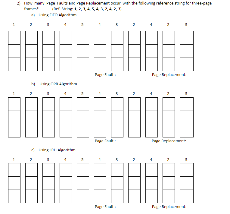 Solved 2 How Many Page Faults And Page Replacement Occur 