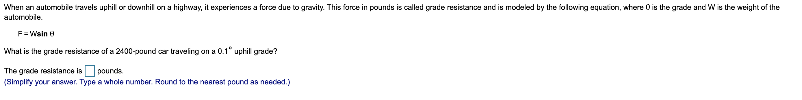 Solved When an automobile travels uphill or downhill on a | Chegg.com