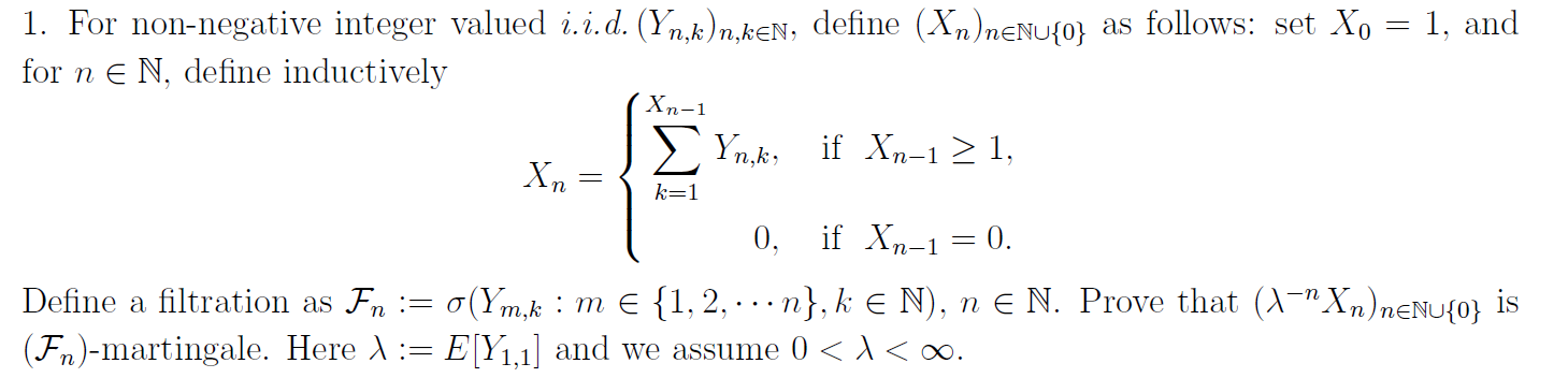 1. For non-negative integer valued i.i.d. | Chegg.com