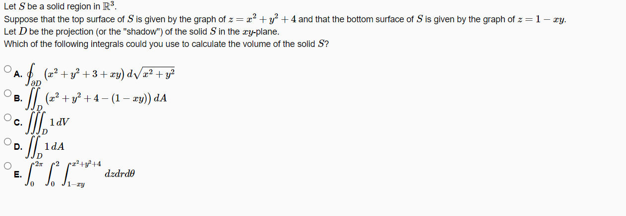 Solved Let S be a solid region in R3. Suppose that the top | Chegg.com