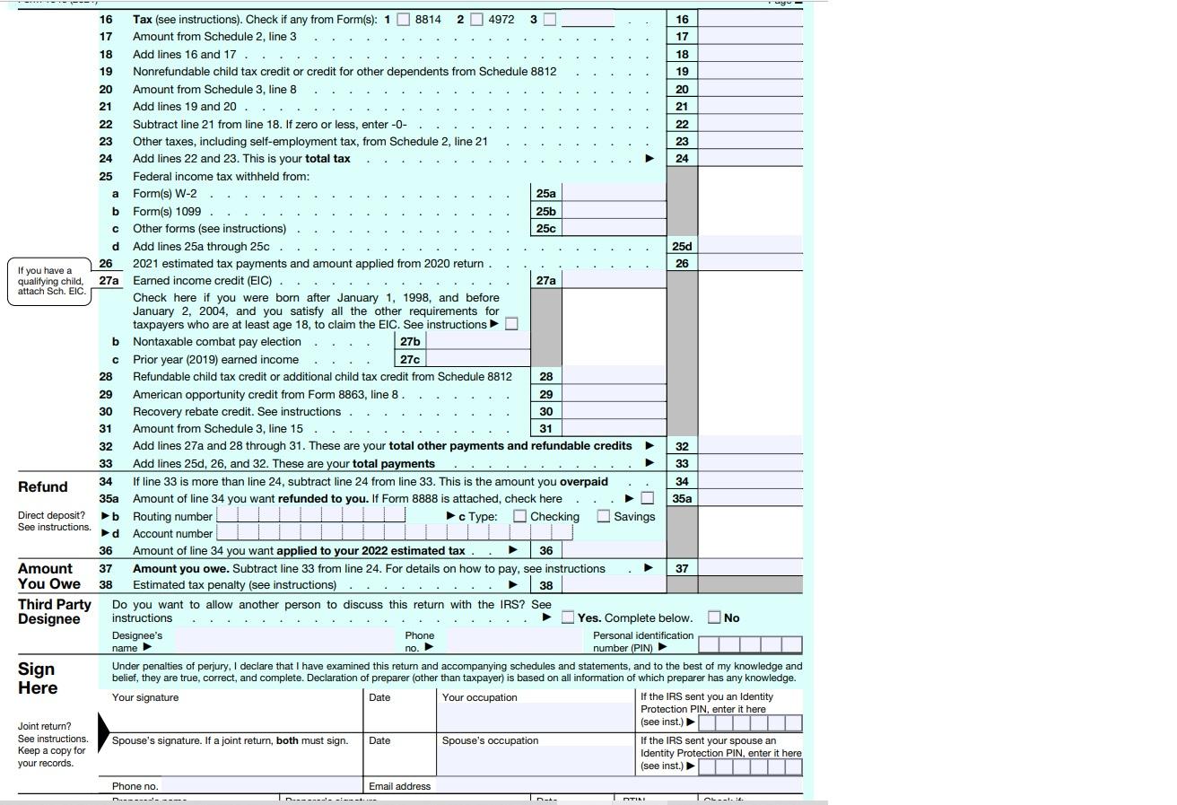 Tax Return Problems – formerly Appendix C Individual | Chegg.com