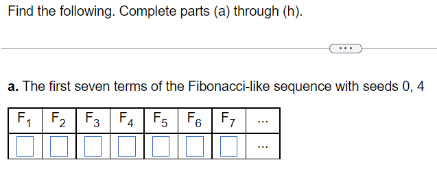 Solved Find The Following Complete Parts A Through H