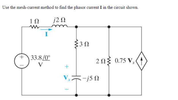 Solved Use the mesh-current method to find the phasor | Chegg.com