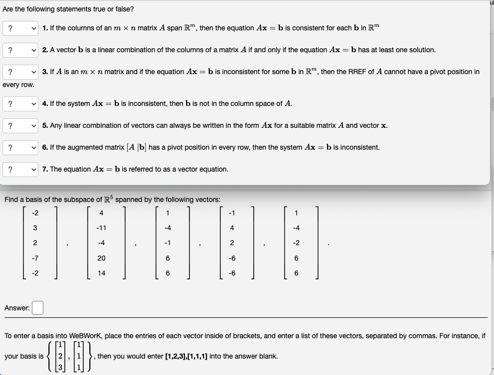 Solved Are the following statements true or false? ? 1. If | Chegg.com