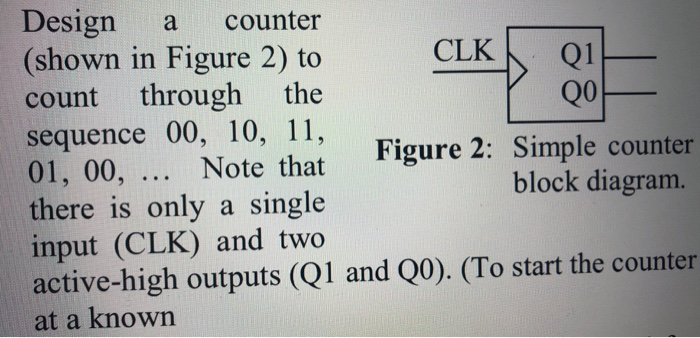 Solved Design a counter (shown in Figure 2) to count through | Chegg.com
