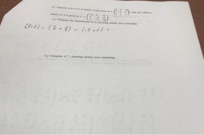 Solved :amd the n -3N matrix of /4k given by C- -2 13 a) | Chegg.com