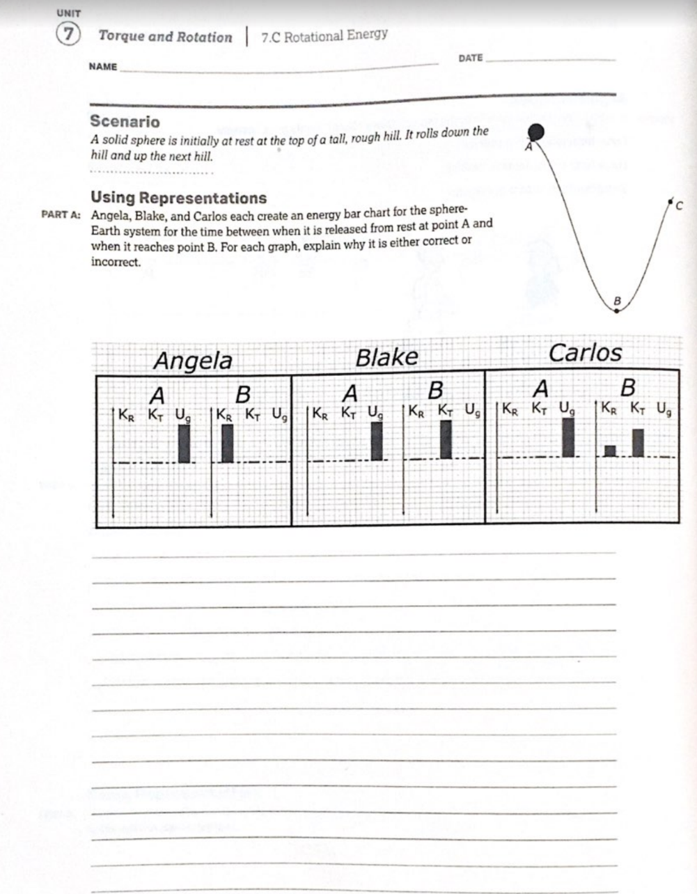 Solved UNIT Torque and Rotation Rotational Energy NAME DATE | Chegg.com