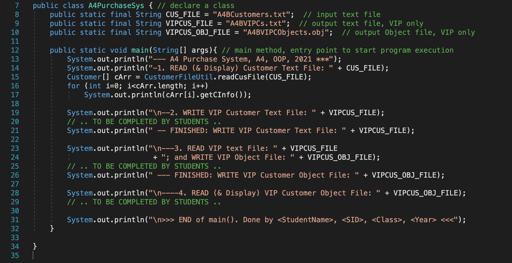 A4PurchaseSys.java public class A4PurchaseSys { // | Chegg.com